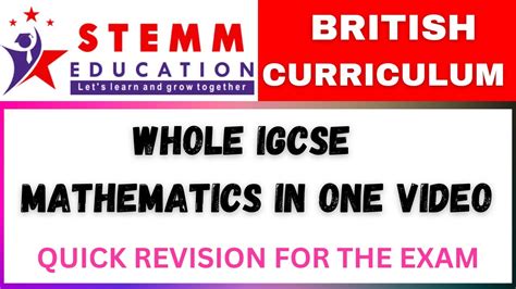 Whole Igcse Math Video Edexcel British Igcse Mathematics Caie