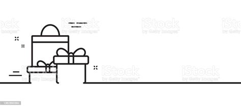 기프트 박스 라인 아이콘입니다 현재 기호입니다 최소 라인 패턴 배너 벡터 가방에 대한 스톡 벡터 아트 및 기타 이미지 가방 고급 금요일 Istock