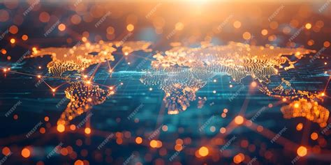 Premium Photo Mapping The Digital World Global Network Connections And Technology Expansion