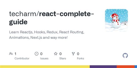 GitHub Techarm React Complete Guide Learn Reactjs Hooks Redux React Routing Animations