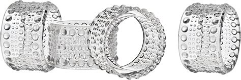 Godinger Silver Art Agate Napkin Rings Natural Set Of 4