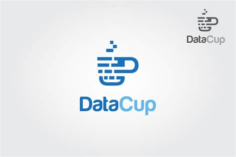 Data Cup Vector Logo Template Logo Of A Stylized Cup Built With Pixels