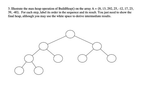 Solved 3 Illustrate The Max Heap Operation Of Buildheap