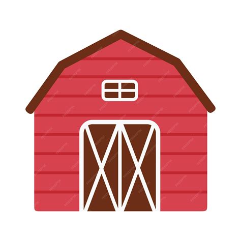 Premium Vector Cute Red Barn Isolated On White Background Vector