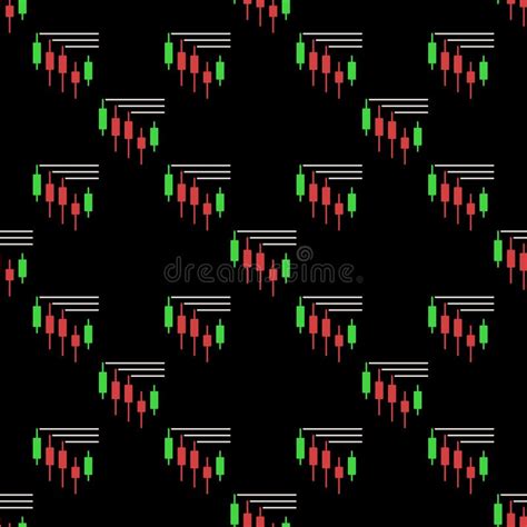 Range Or Levels Breakout Vector Candlestick Chart Colored Seamless Pattern Stock Vector