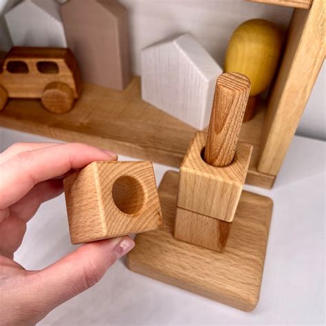 Montessori Cubes Stacker Cubes On Vertical Dowel Vertically Stacker