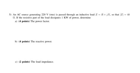 solved an ac source generating 220 v rms is passed through