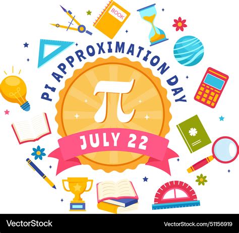 Pi Approximation Day On July 22 With Mathematical Vector Image