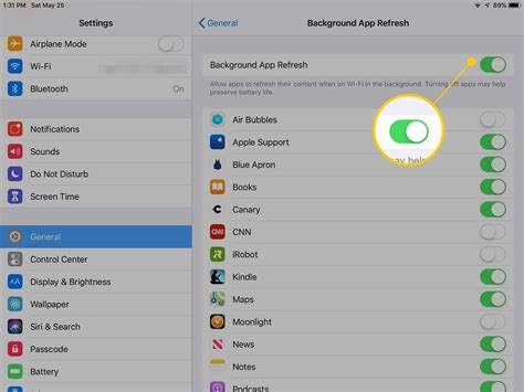 Turn Background App Refresh On Or Off On The IPad