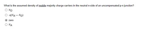 Solved What Is The Assumed Density Of Mobile Majority Charge