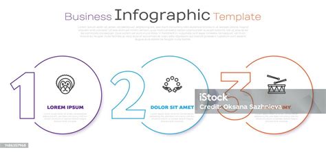 세트 라인 야생 사자 저글링 공과 드럼 스틱으로 드럼 비즈니스 인포그래픽 템플릿입니다 벡터 개념에 대한 스톡 벡터 아트 및 기타 이미지 Istock