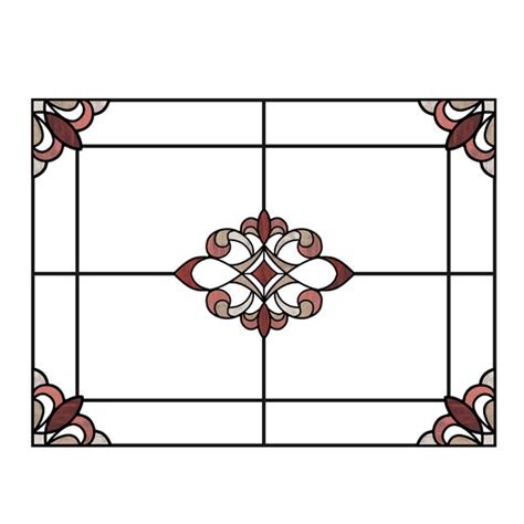 Red Westwood Static Stained Glass Decal Dunelm