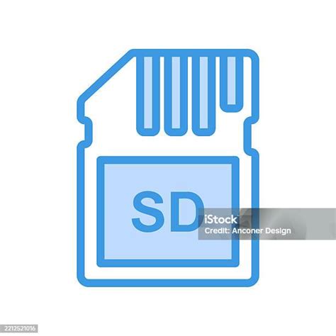 모든 프로젝트의 멀티미디어에 대한 파란색 스타일의 메모리 아이콘 Usb 케이블에 대한 스톡 벡터 아트 및 기타 이미지 Usb 케이블 개념 개념과 주제 Istock