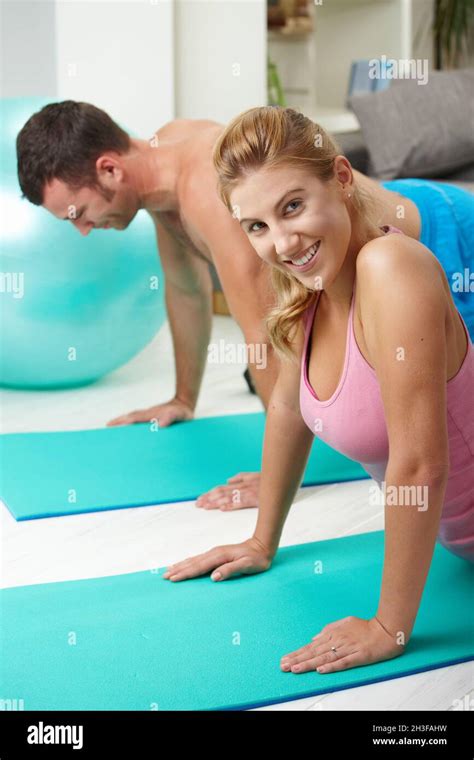Push Up Exercise Stock Photo Alamy