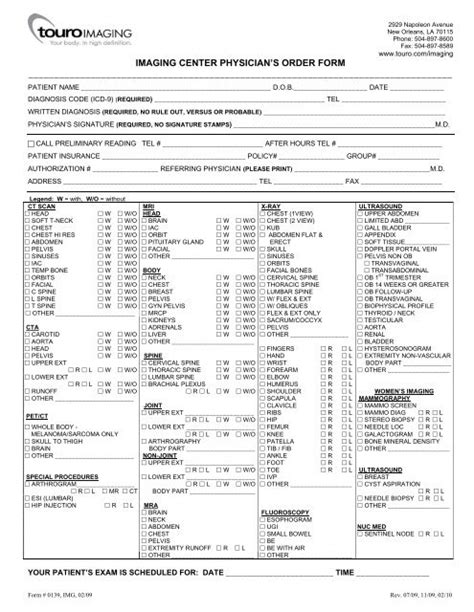 Simonmed Imaging Order Form Pdf Fill Out Sign Online