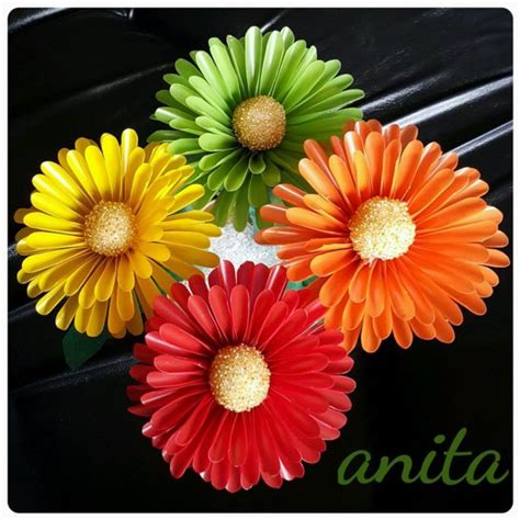 DIY Easy Straw Flower Tutorial Art Craft Ideas