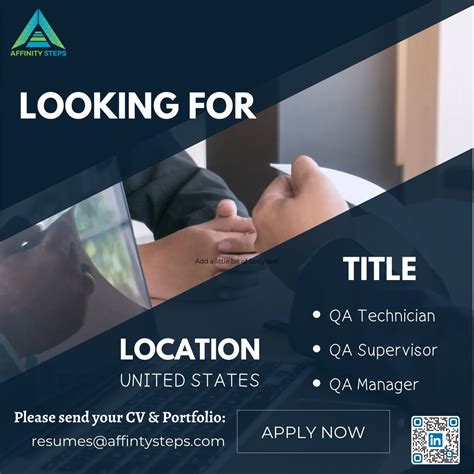 Affinity Steps On Linkedin Qatechnician Hiringalert Hiringnow Qa Qamanager