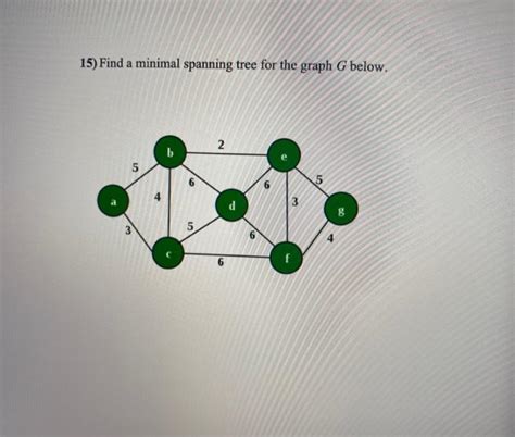 solved 15 find a minimal spanning tree for the graph g