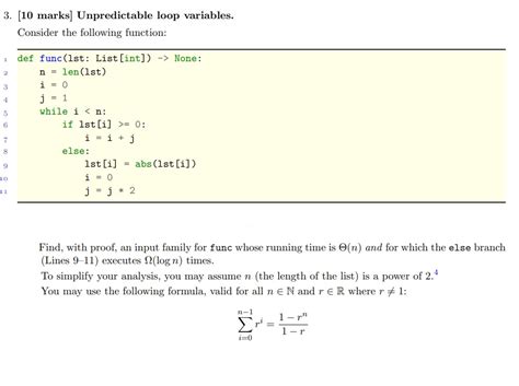 solved 3 [10 marks] unpredictable loop variables consider
