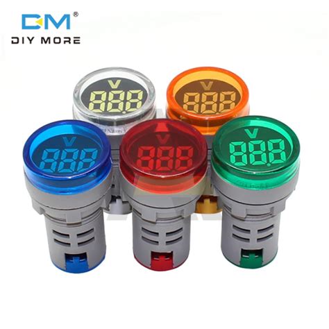 Diymore Dc6 100v 22mm ดิจิตอลโวลต์มิเตอร์เครื่องทดสอบแรงดันไฟฟ้ารอบมินิมิเตอร์ตรวจสอบไฟ Led ตัว