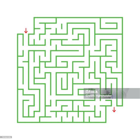 입구와 출구가있는 컬러 추상 적 사각형 미로 흰색 배경에 격리 된 간단한 평면 벡터 그림입니다 도면을 위한 장소 0명에 대한 스톡 벡터 아트 및 기타 이미지 Istock