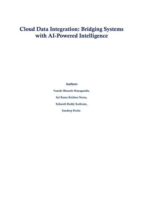 Pdf Chapter 1 Introduction To Cloud Data Integration Cloud Data Integration Bridging