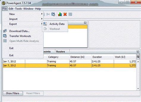 Add Export Files Csv From Cycleops Power Agent Iqo2