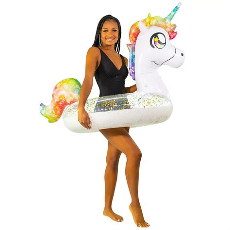 Inflatable Unicorn Pool Tube Glitter