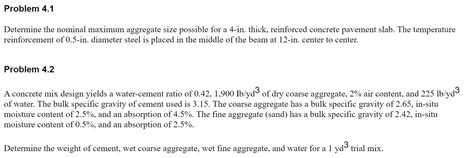 Solved Determine The Nominal Maximum Aggregate Size Possible