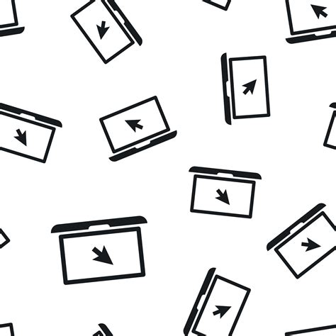 Laptop Notebook With Mouse Cursor Icon Seamless Pattern Background Business Concept Vector