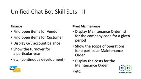 Sap Conversational Ai As A Service Managed By Skybuffer Sap Chatbot Ppt