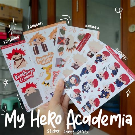 Jual My Hero Academia Sticker Sheet Series — Stiker Anime Mha Bnha Todoroki Bakugo Kirishima