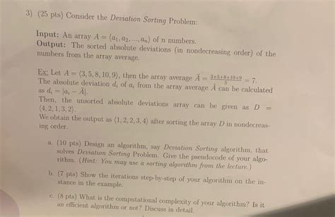 Solved By An Expert 25 ﻿pts ﻿consider The Deviation Sorting