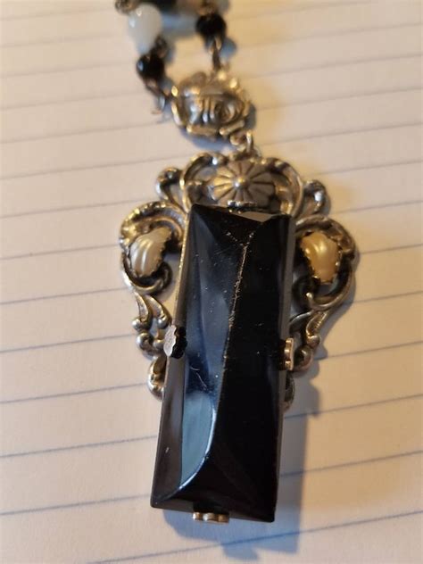 Victorian Silver Necklace Gem