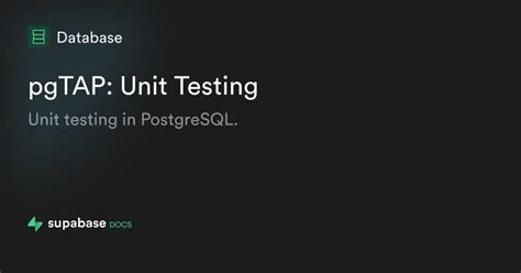 Pgtap Unit Testing In Postgres Rsupabase