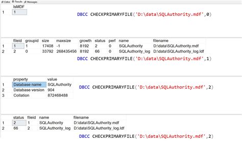 how to get details of all files associated with database from mdf