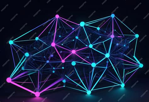 Abstract Digital Connection Dots And Lines Premium Ai Generated Image