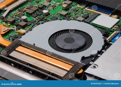 Cooling System Of Laptop Installed On The Motherboard Stock Image Image Of Cooling Repair