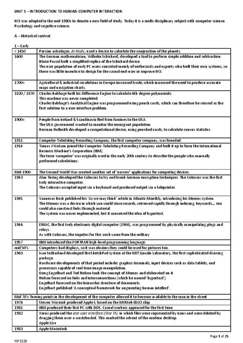 Inf1520 Updated Notes 2 Page 1 1 Inf 1520 Notes 1 Introduction To