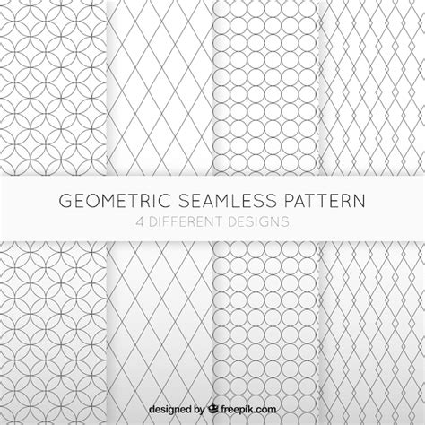Geometric Seamless Patterns Collection Free Vector