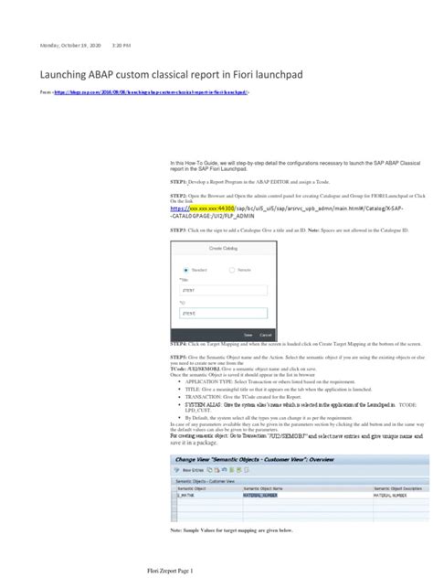 Launching Abap Custom Classical Report In Fiori Launchpad Monday