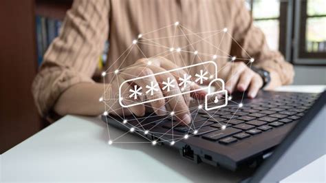 Client Is Typing Password To Access Data Security Verification Concept