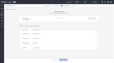 Create A Replication Plan Step 3 Map Resources In Bluexp Disaster Recovery
