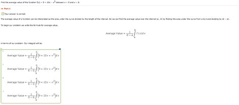 Solved Find The Average Value Of The Function Fx 910x