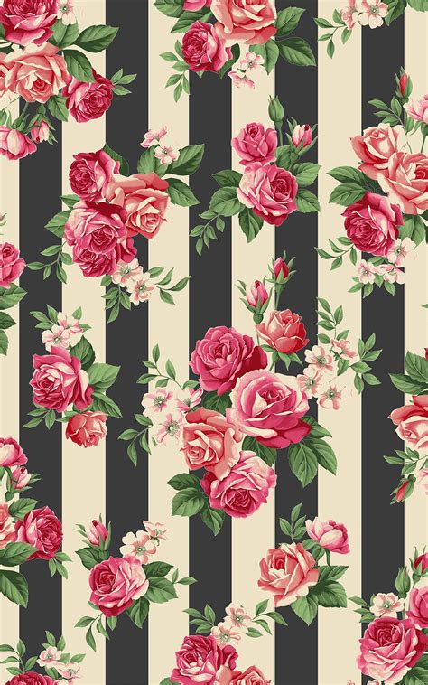 Rosies Summer Collection By Stoffabrics Roses On Stripes Floral
