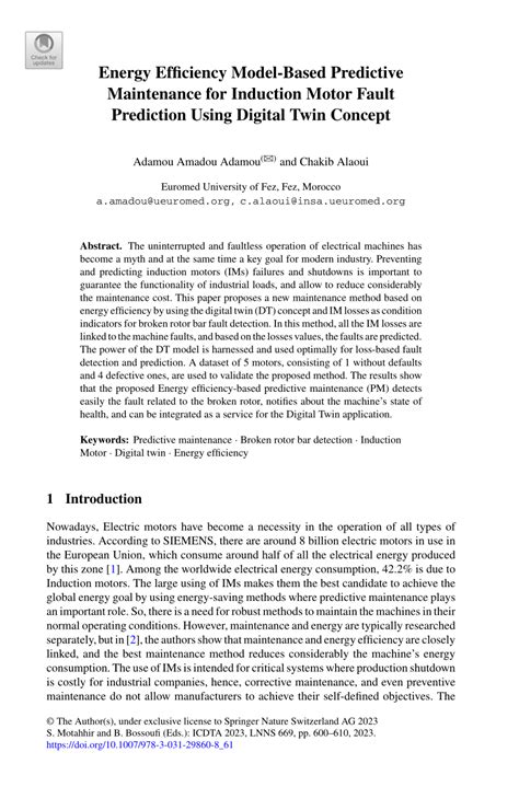 Pdf Energy Efficiency Model Based Predictive Maintenance For