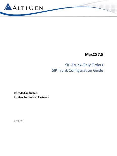 Fillable Online SIP Trunk Only Service SIP Trunk Configuration Guide Fax Email Print PdfFiller