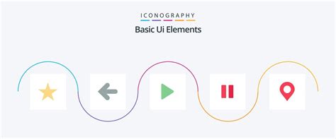 Basic Ui Elements Flat 5 Icon Pack Including Pin Map Media Vedio