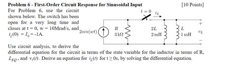 Solved 10 Points Il Problem 6 First Order Circuit