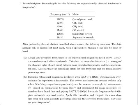 Solved Formaldehyde Formaldehyde Has The Following Six